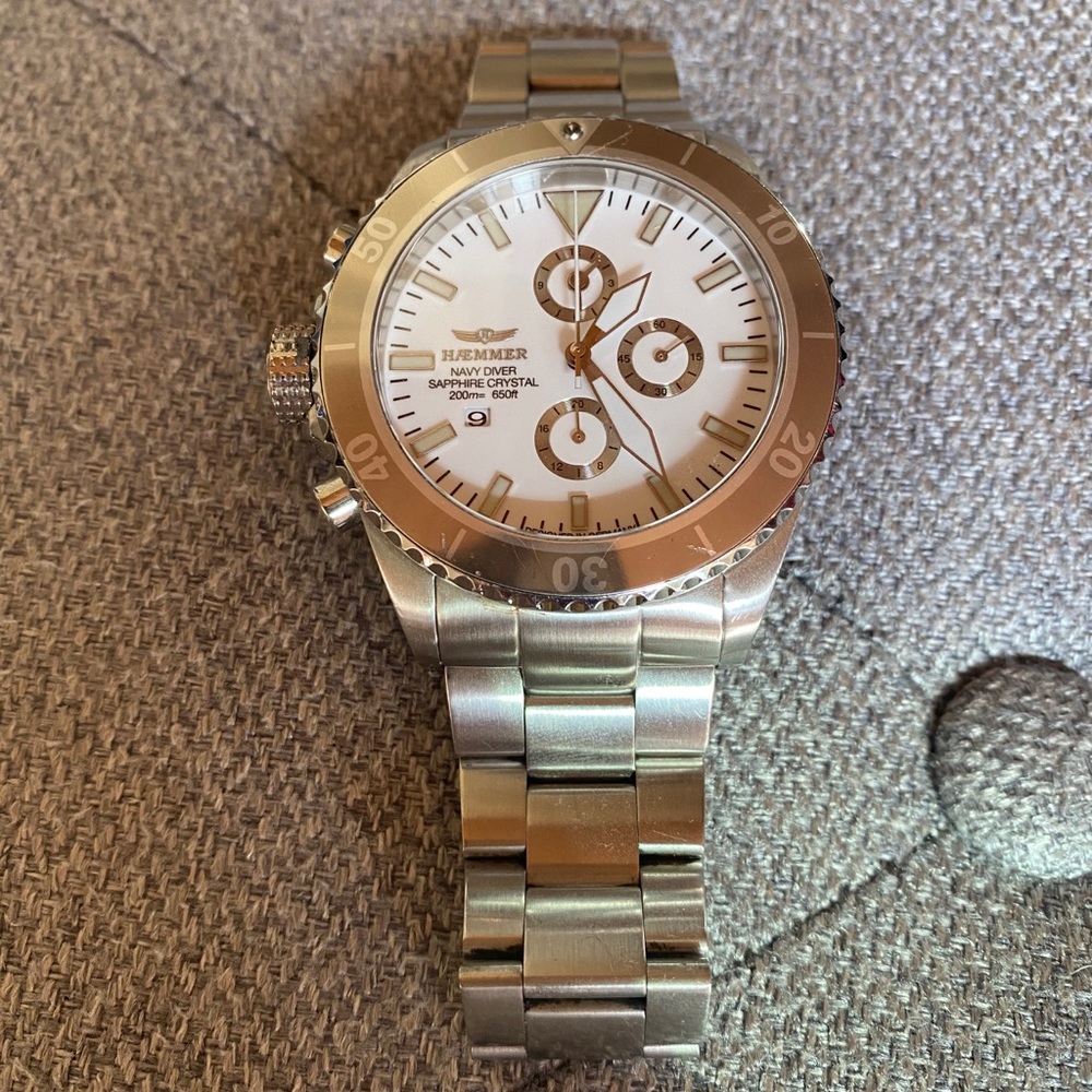 Mens Hemmer Navy Diver Chrono Watch - Gem